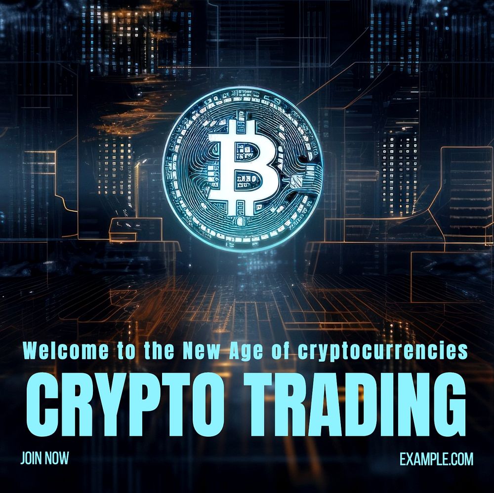 Crypto trading Instagram post template | Premium Editable Template ...