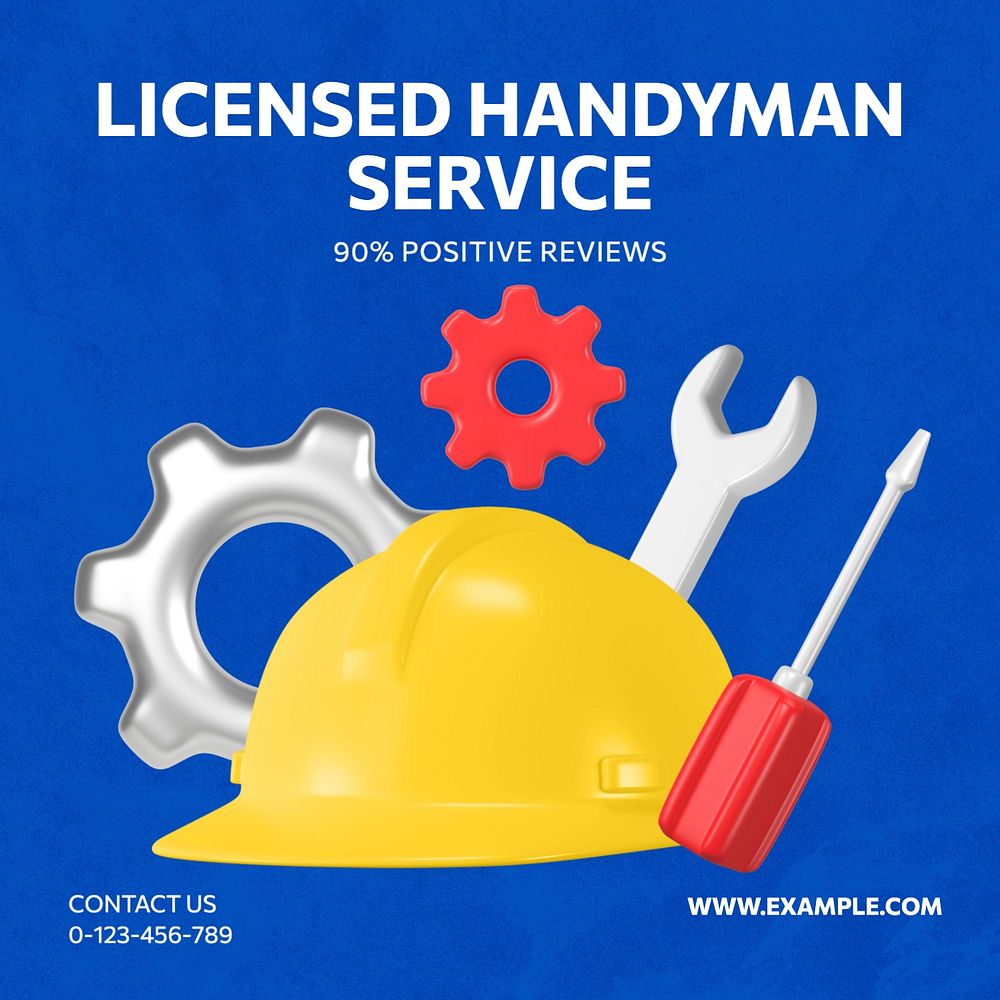 Handyman service Facebook post template | Premium Editable Template ...