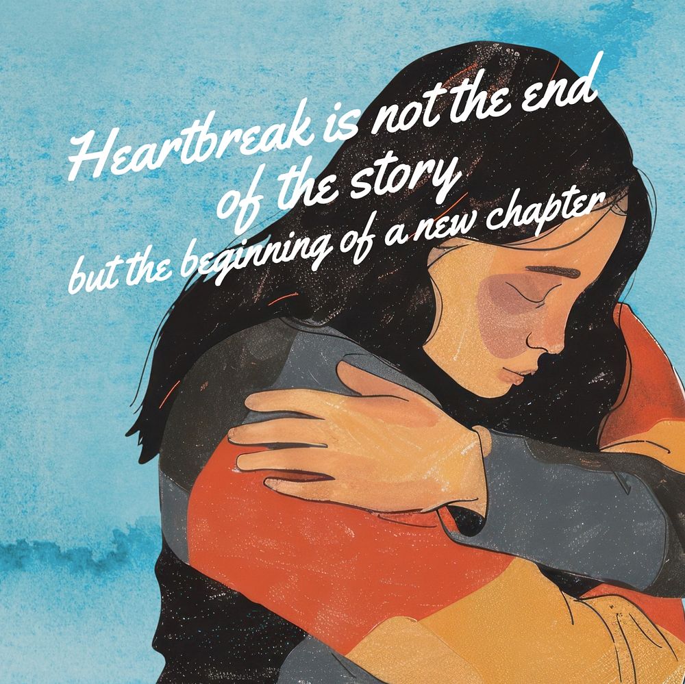 Heartbroken quote Instagram post template | Premium Editable Template ...