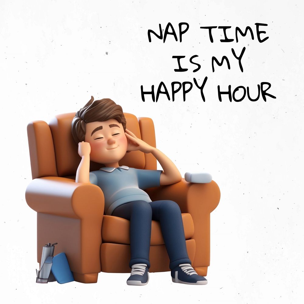 Nap time is happy hour | Premium Editable Template - rawpixel