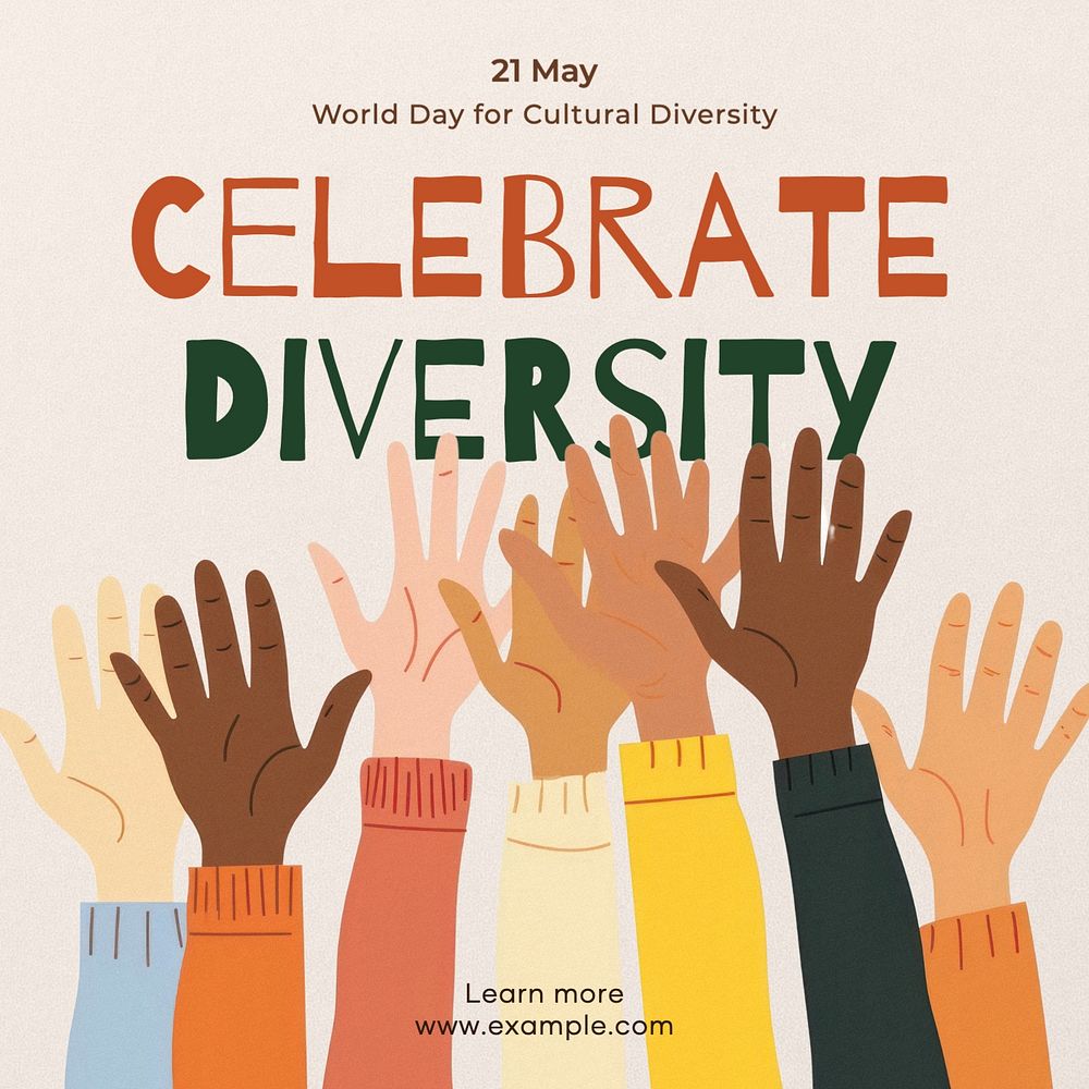Celebrate diversity Instagram post template | Premium Editable Template ...