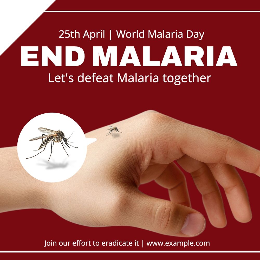 End Malaria Instagram post template | Free Editable Template - rawpixel