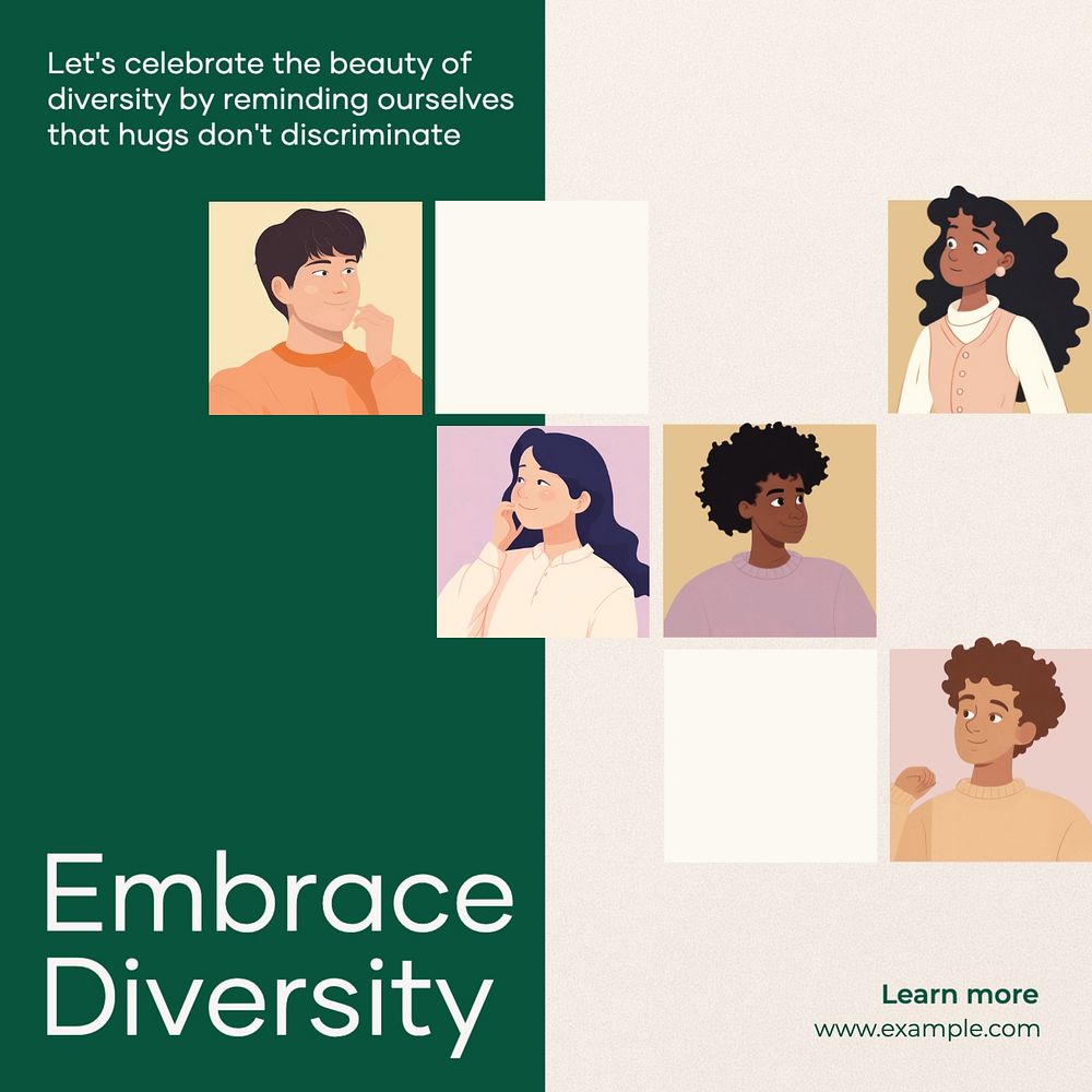 Embrace diversity Instagram post template | Premium Editable Template ...