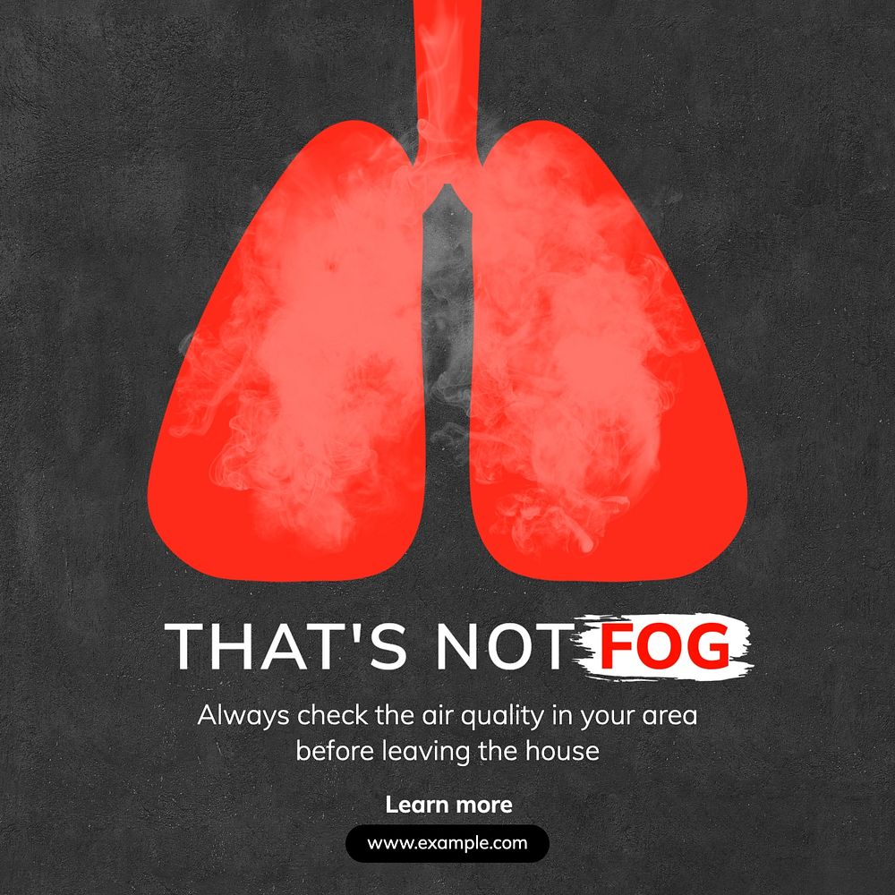 Air pollution Instagram post template | Free Editable Template - rawpixel