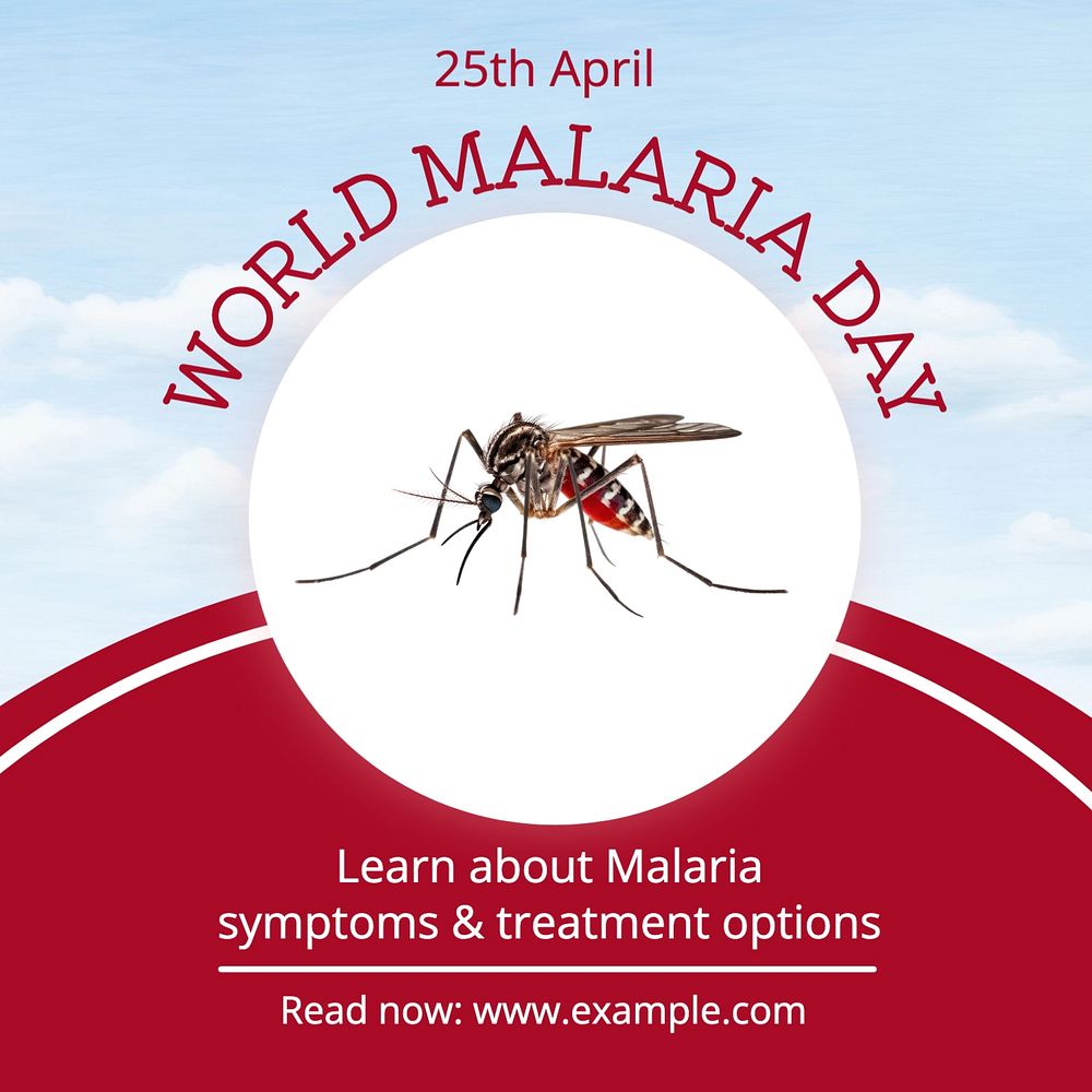 World Malaria day Instagram post | Free Editable Template - rawpixel