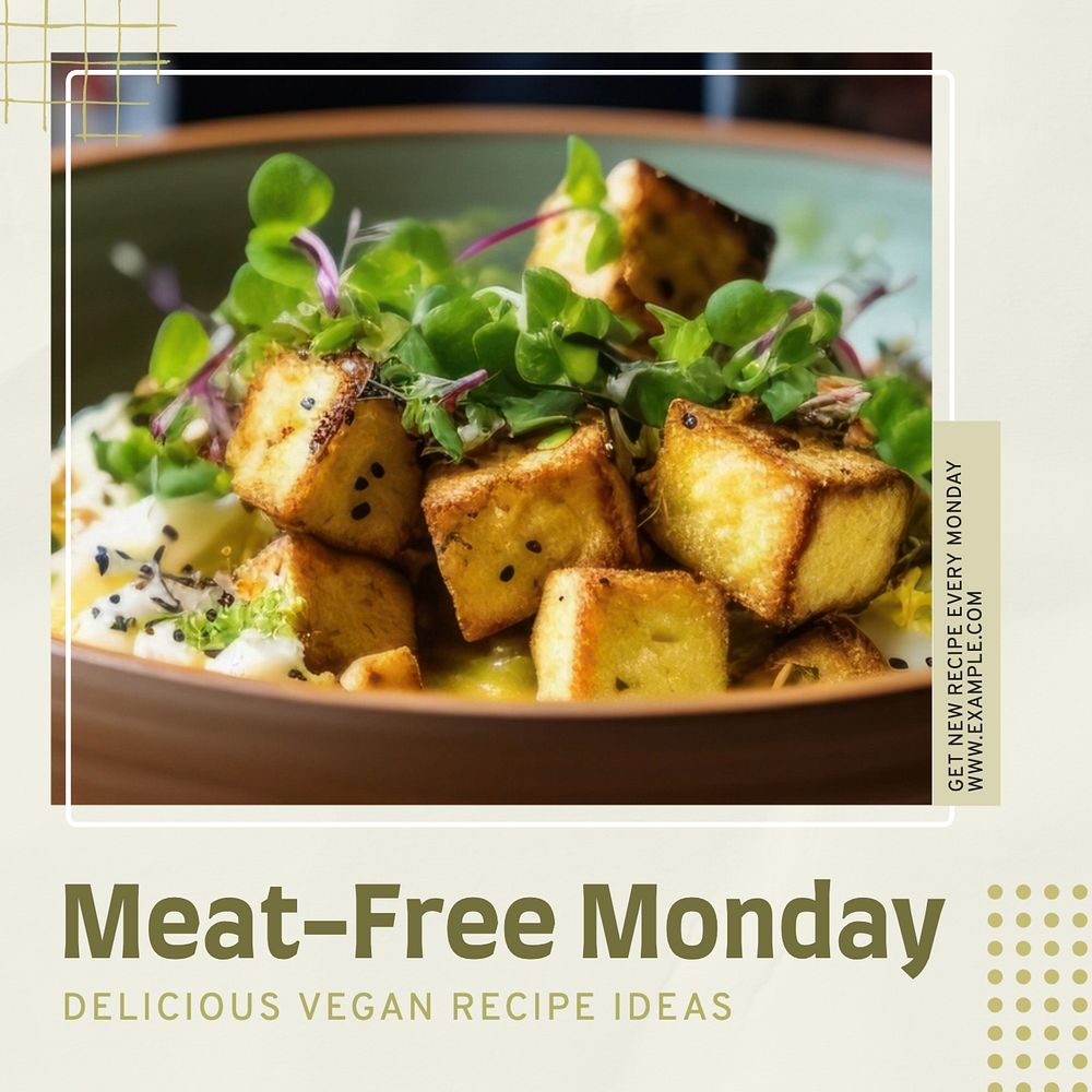 Vegan food recipe Instagram post | Premium Editable Template - rawpixel