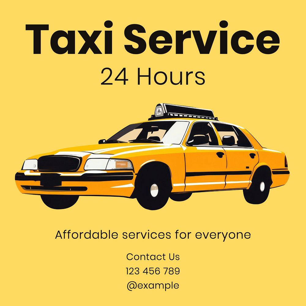 Taxi service Instagram post template | Premium Editable Template - rawpixel