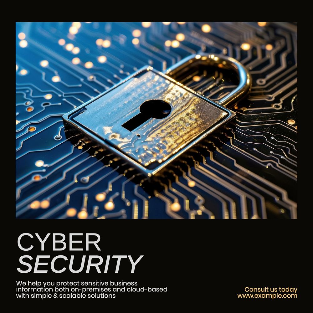 Cyber security Instagram post template | Premium Editable Template ...