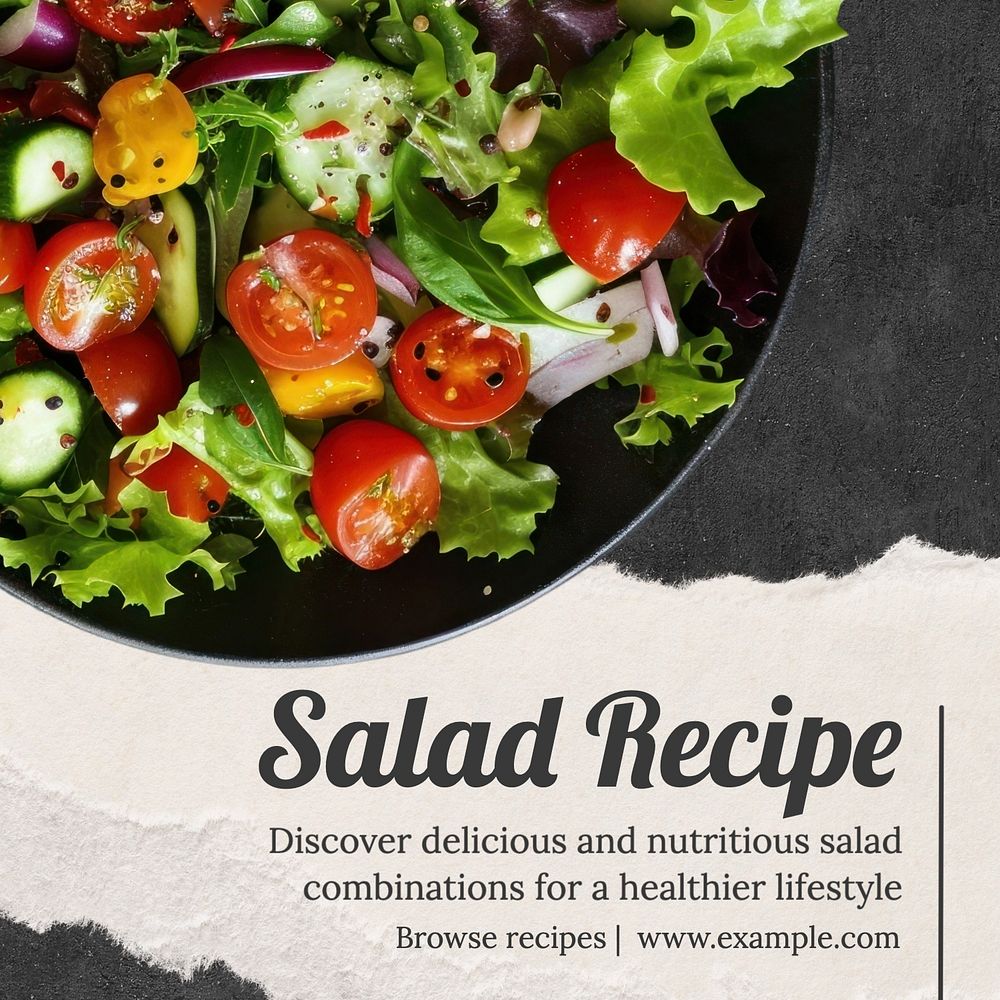 Salad recipe Instagram post template | Premium Editable Template - rawpixel