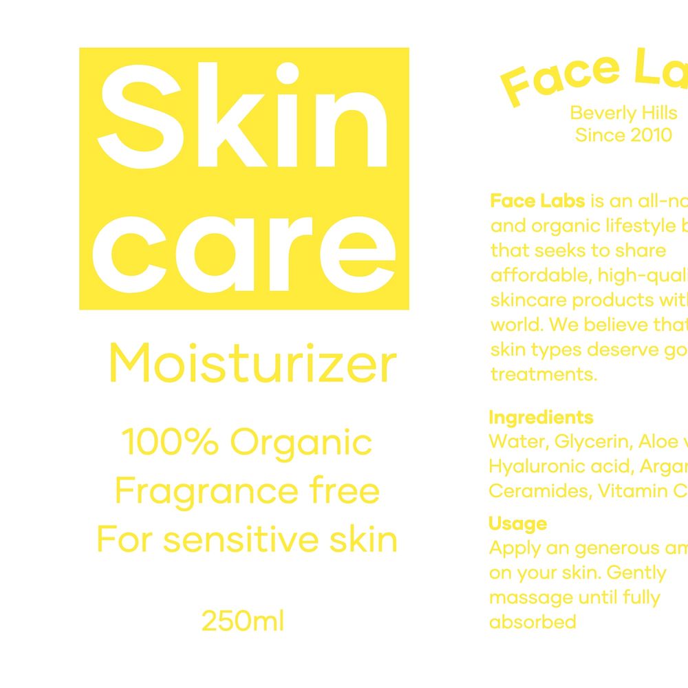 Skincare label template, editable design | Premium Editable Template ...