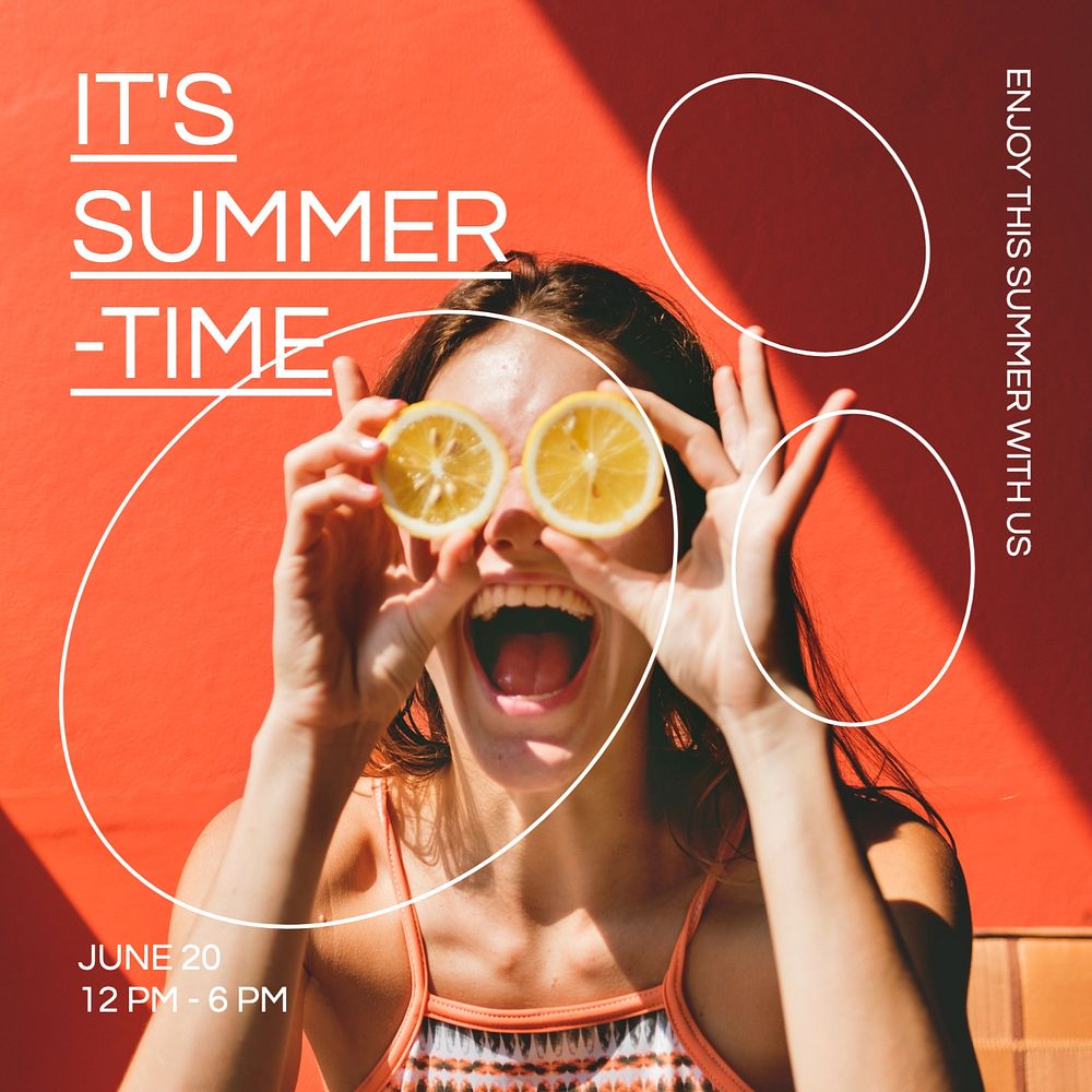 Summertime Instagram post template | Premium Editable Template - rawpixel