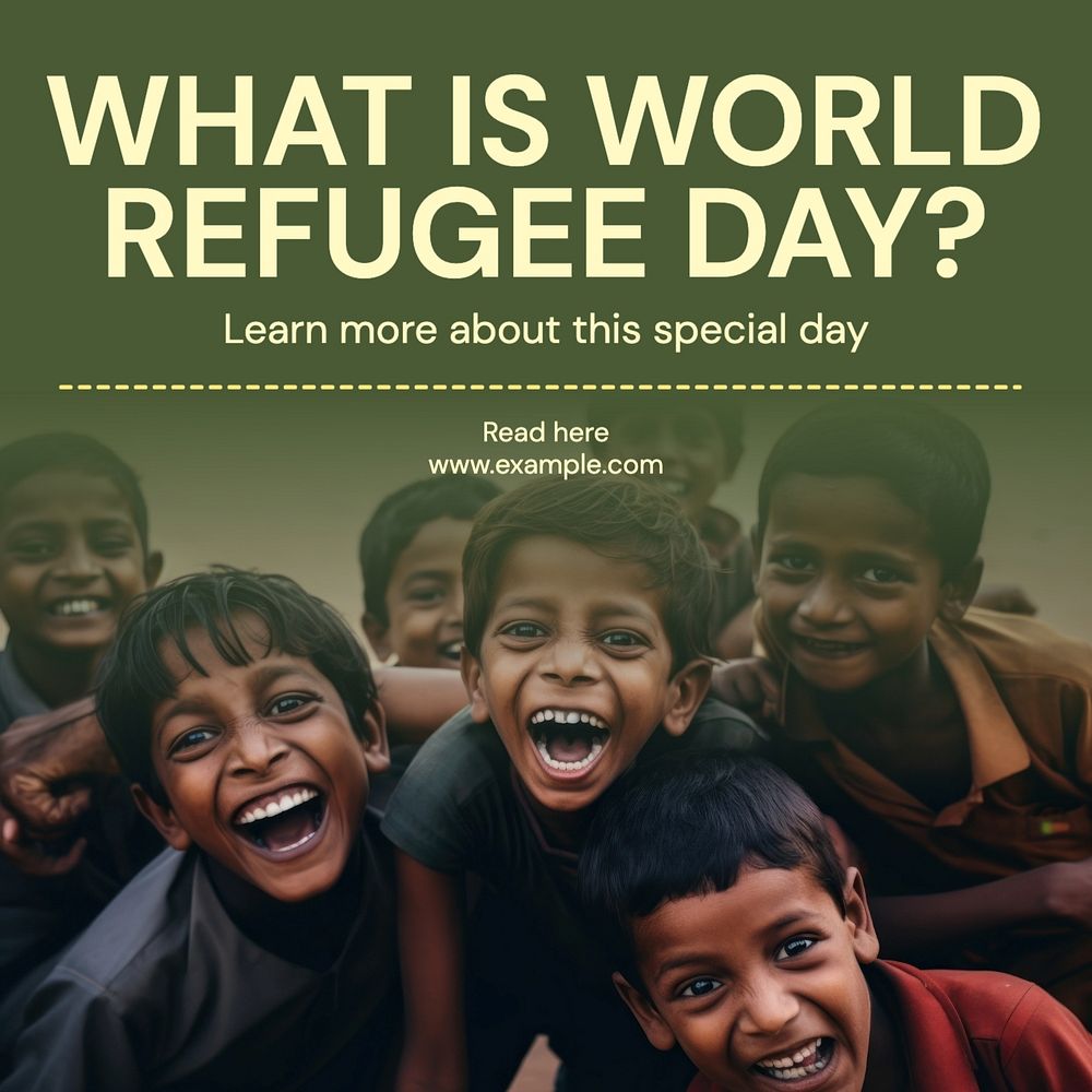 World refugee day Instagram post | Free Editable Template - rawpixel