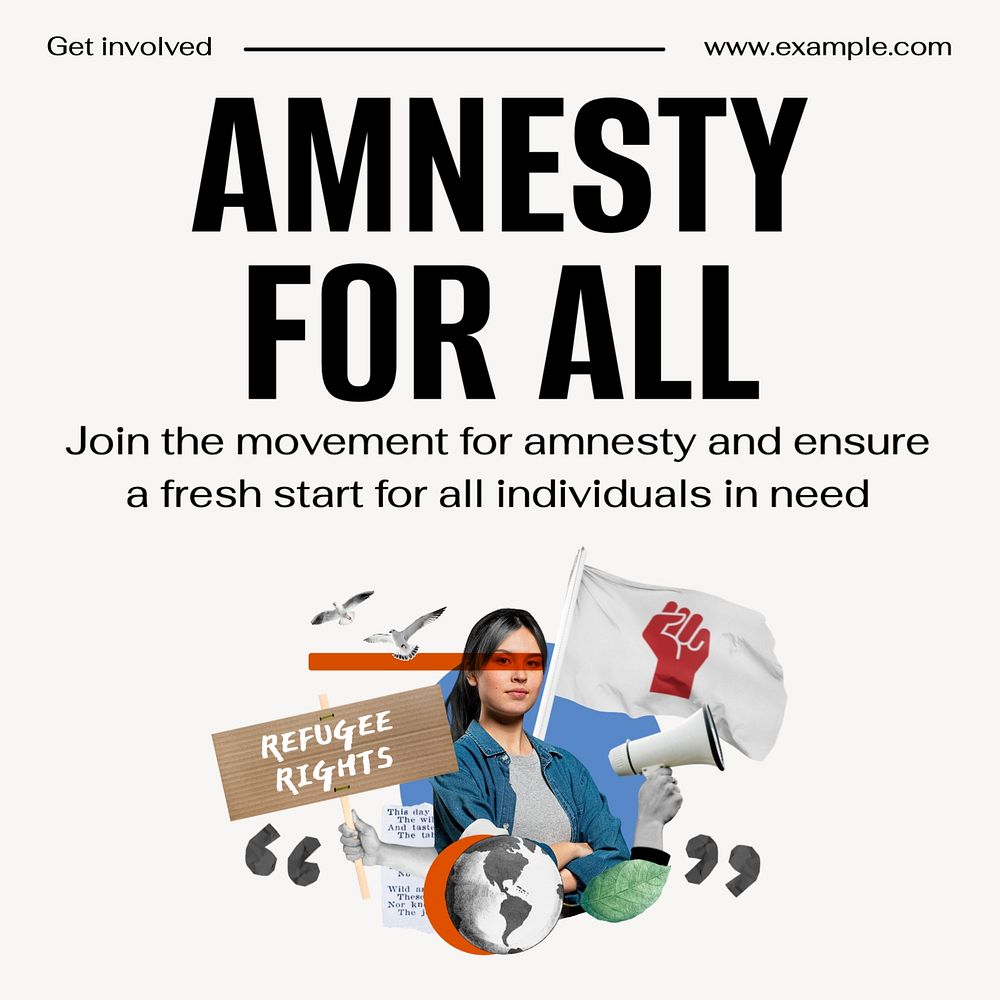 Amnesty all Instagram post template | Free Editable Template - rawpixel