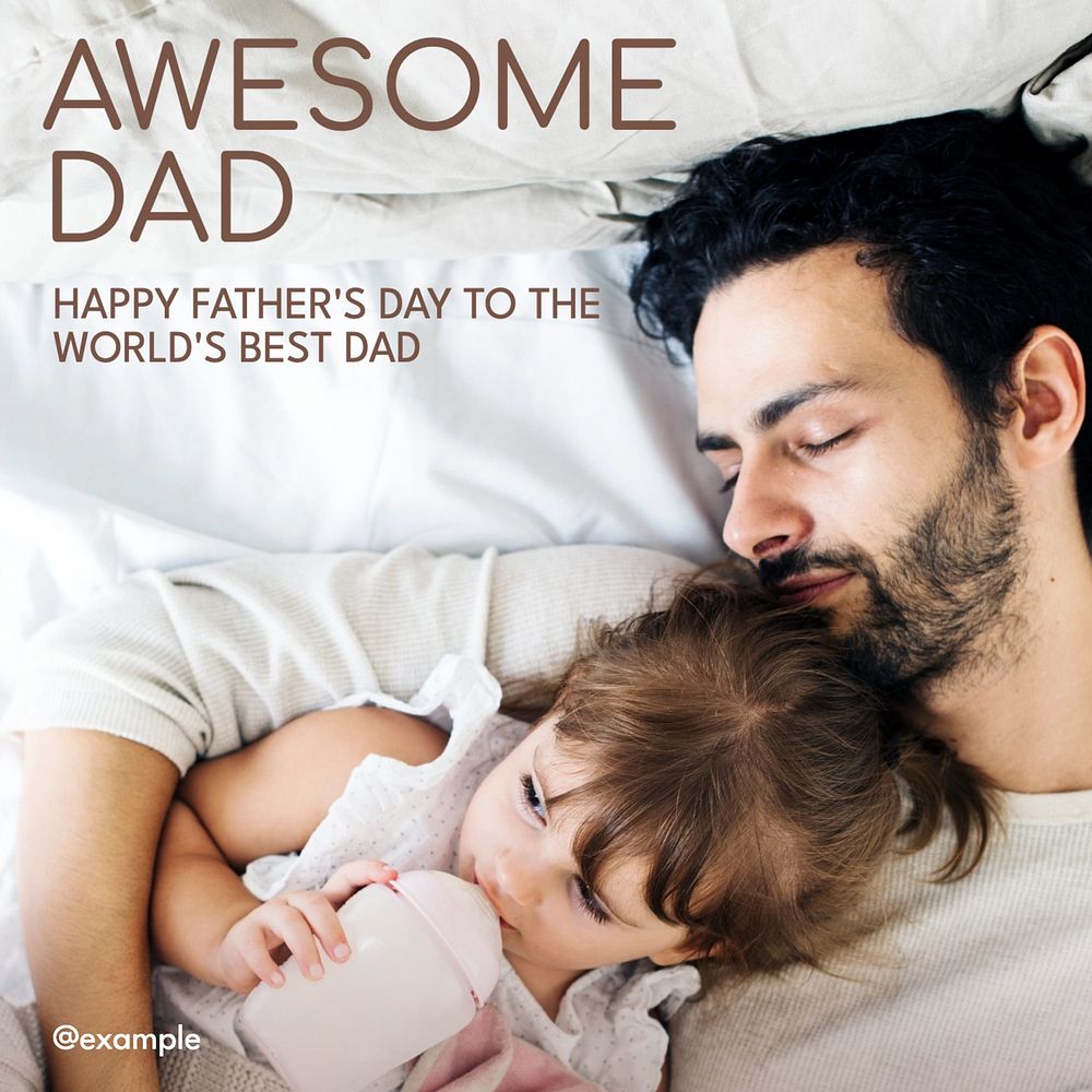 Awesome dad Instagram post template | Premium Editable Template - rawpixel