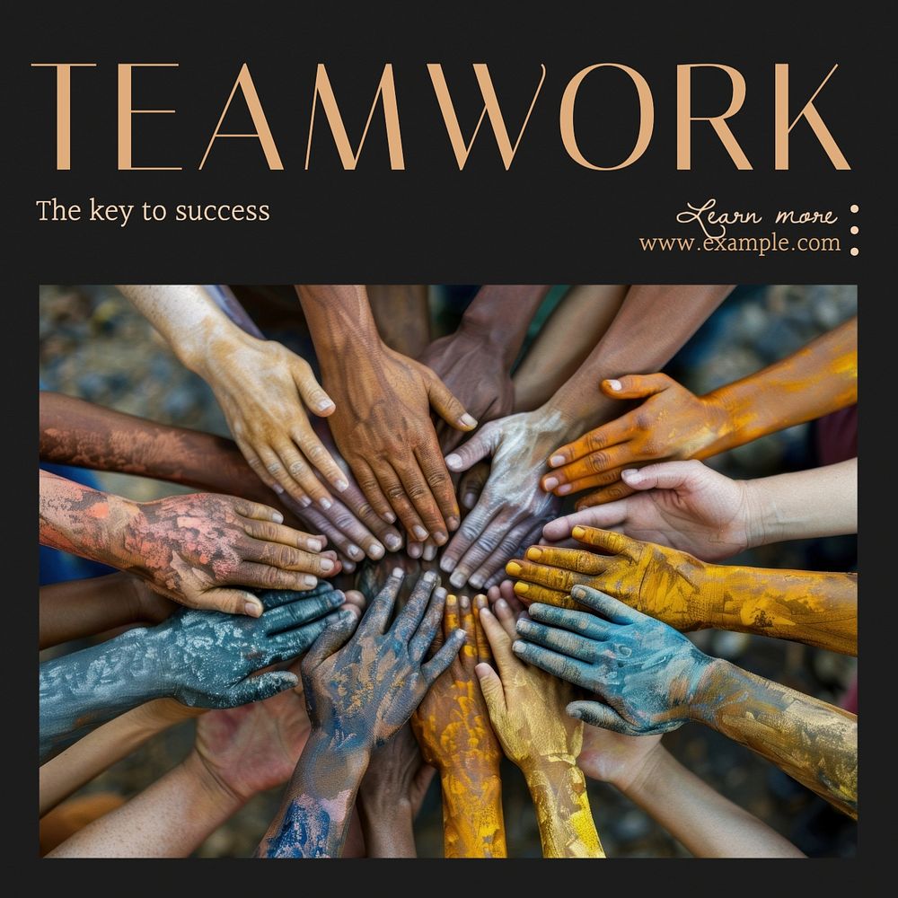 Teamwork Instagram post template | Premium Editable Template - rawpixel