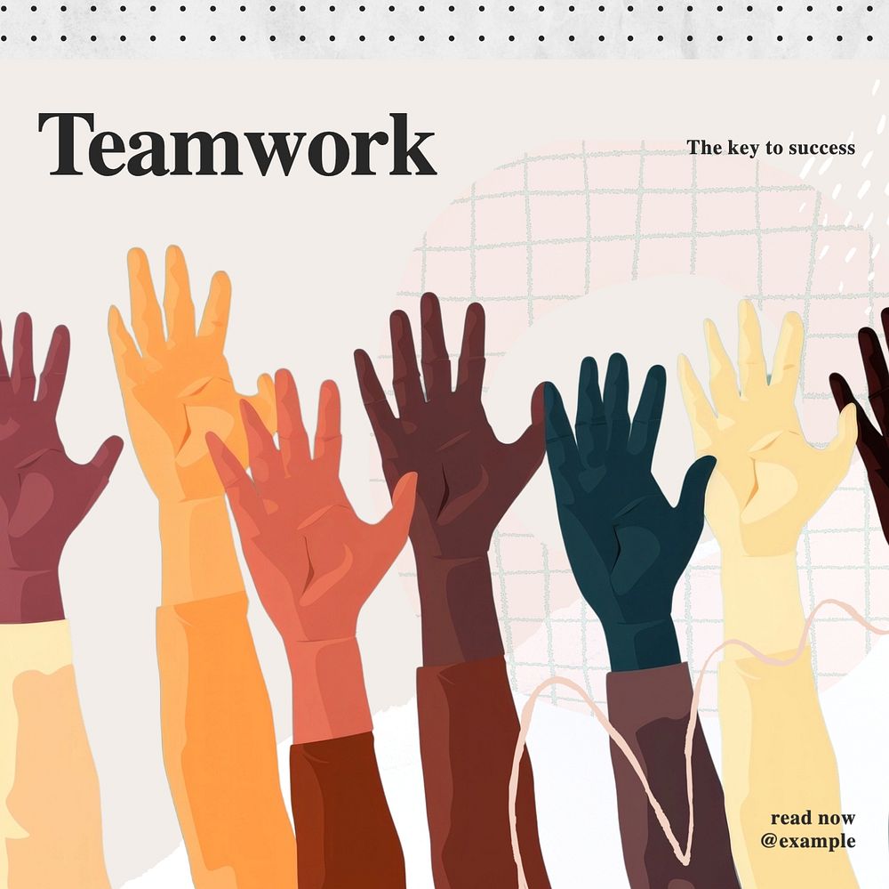 Teamwork Instagram post template | Premium Editable Template - rawpixel