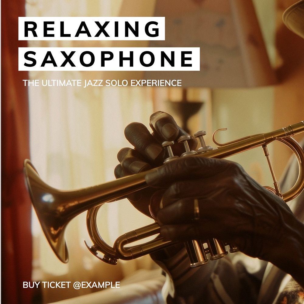Saxophone jazz concert Instagram post | Premium Editable Template ...