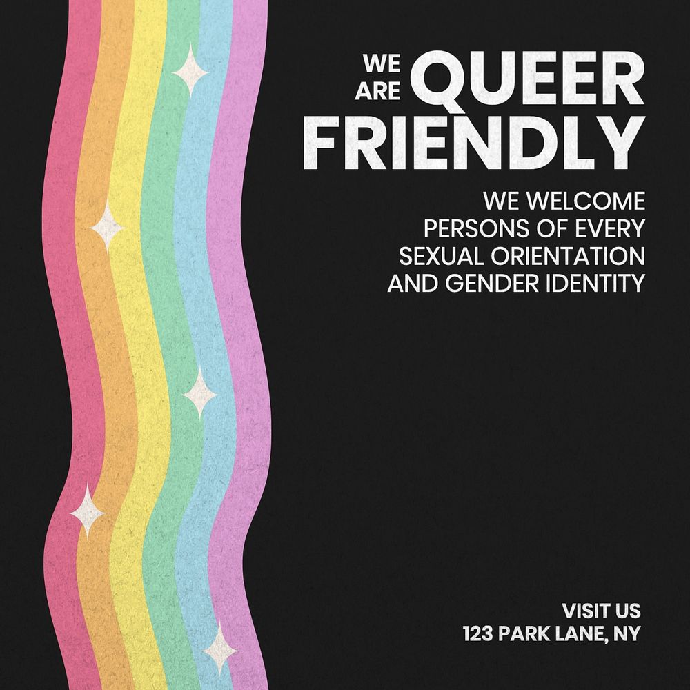 Queer-friendly business Instagram post template | Premium Editable ...