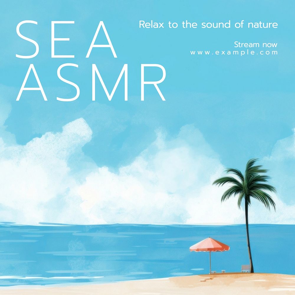Sea ASMR Facebook post template | Premium Editable Template - rawpixel
