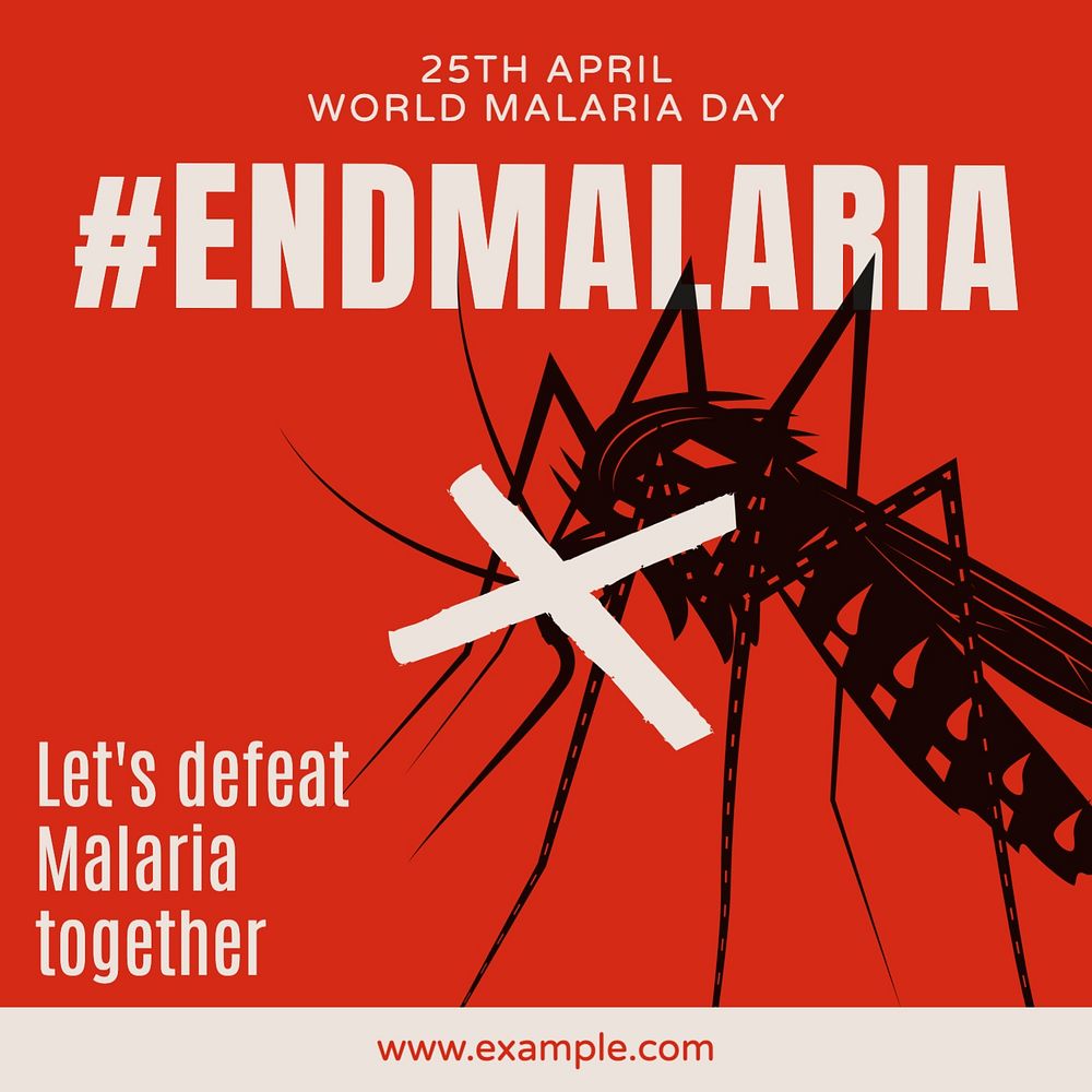 Malaria day Facebook post template | Free Editable Template - rawpixel