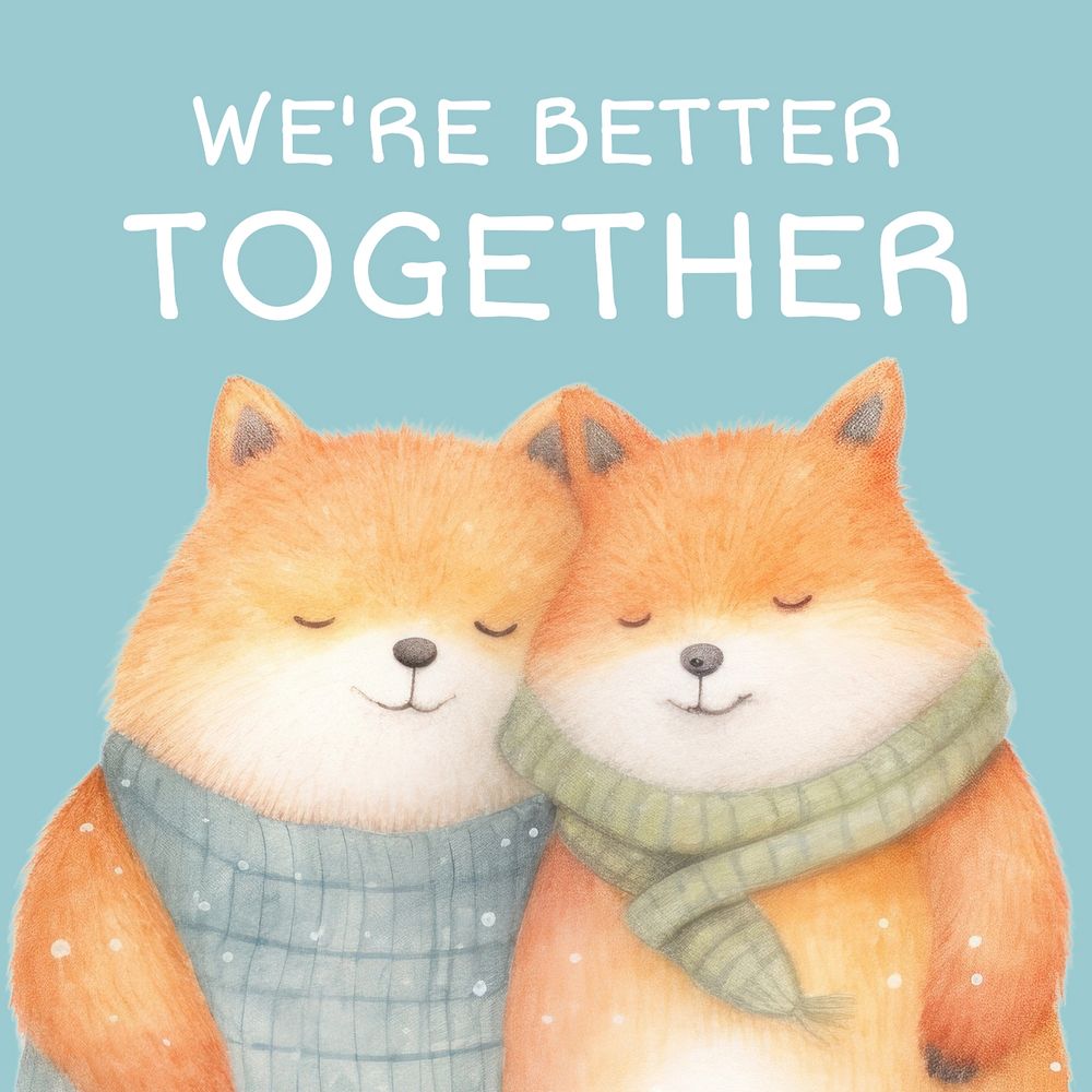 We're better together Instagram post | Premium Editable Template - rawpixel