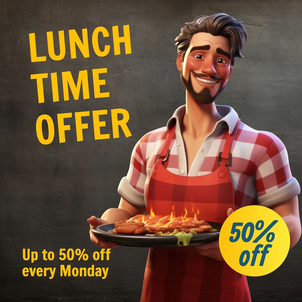 Lunch offer Instagram post template | Premium Editable Template - rawpixel