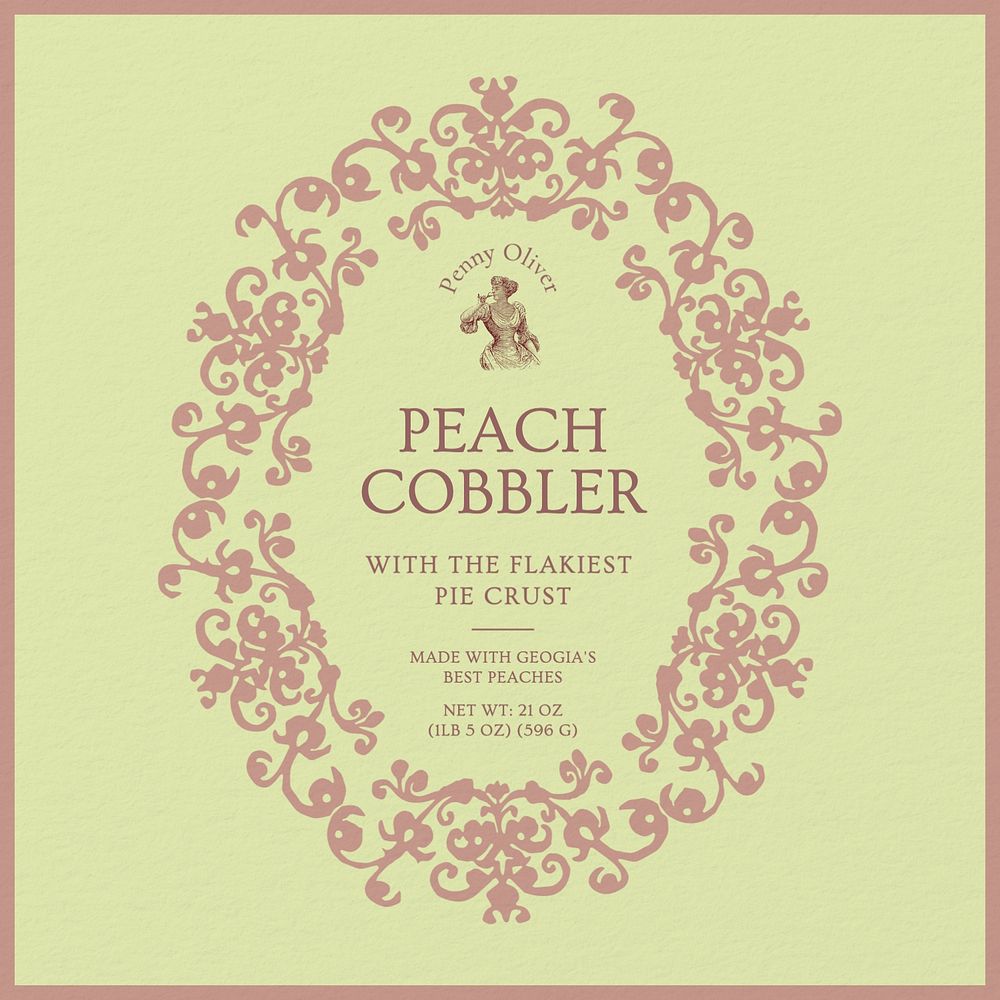 Peach Cobbler Pie label template | Premium Editable Template - rawpixel