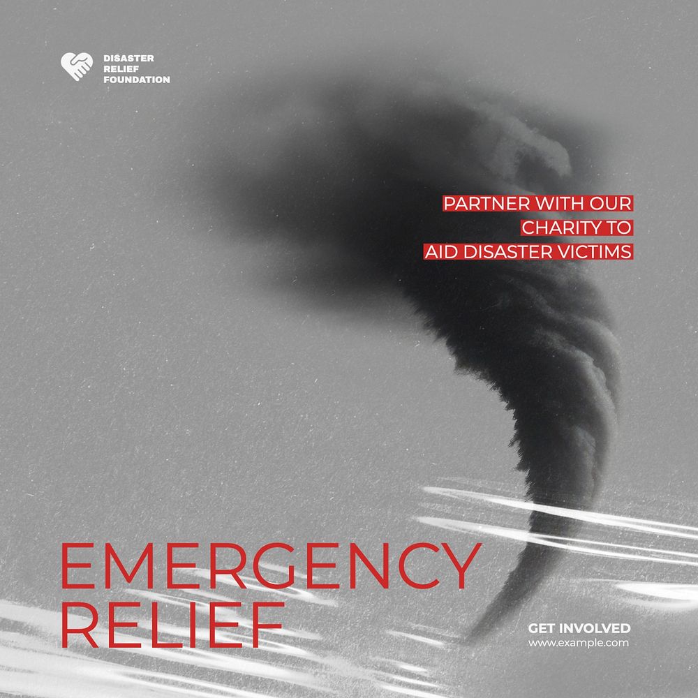 Disaster relief Instagram post template | Free Editable Template - rawpixel