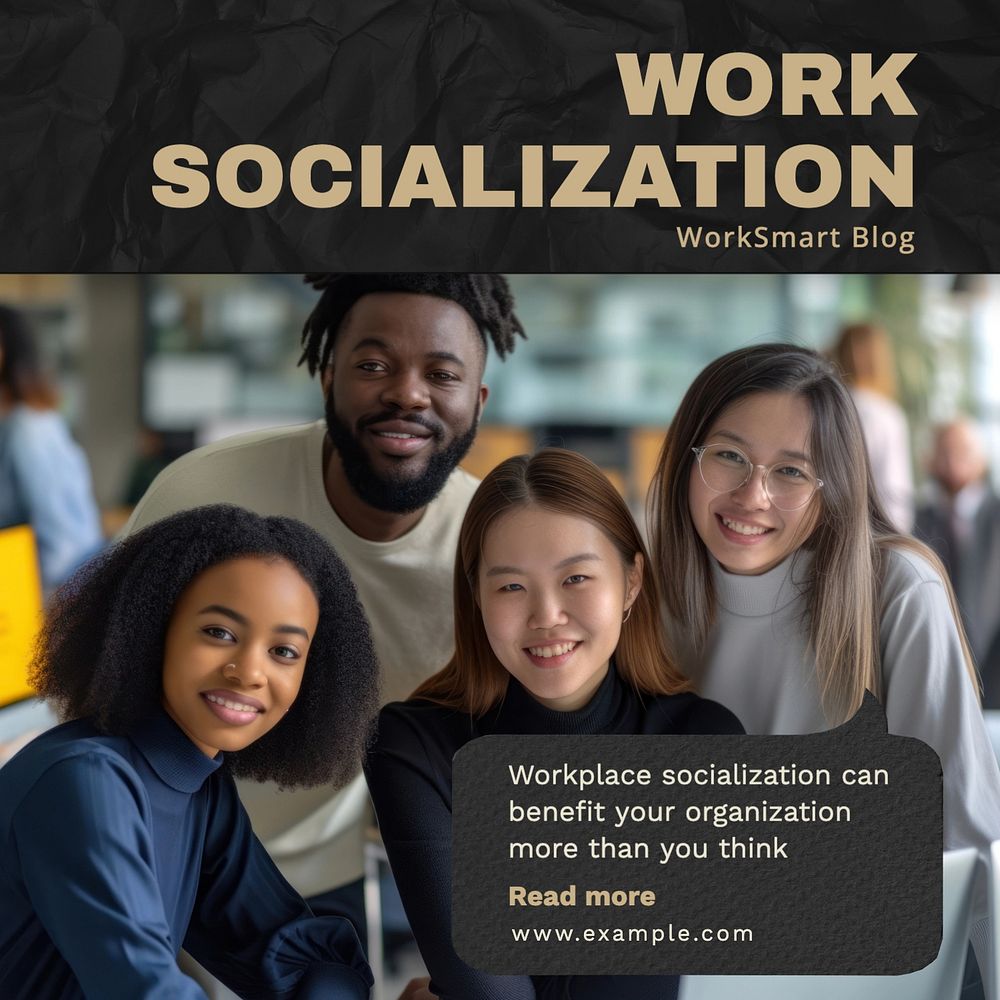 Work socialization Instagram post template | Premium Editable Template ...