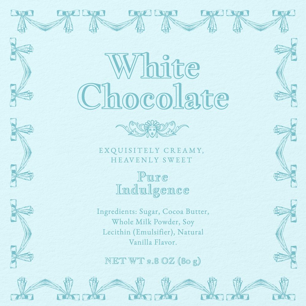 White chocolate label template, editable | Premium Editable Template ...