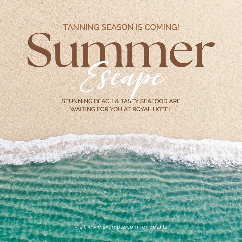 Summer escape Instagram post template | Premium Editable Template - rawpixel