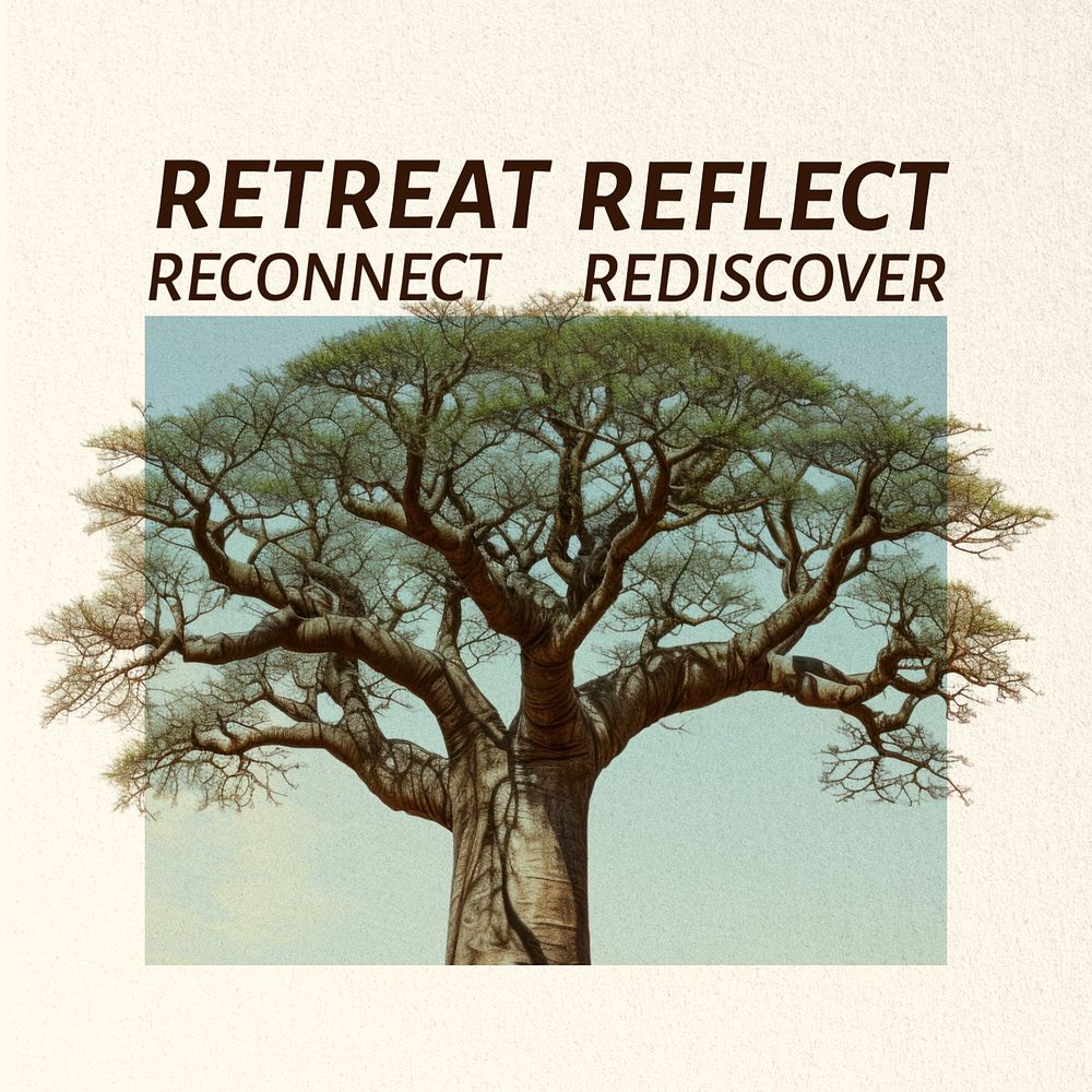 Retreat, reflect & reconnect Instagram | Premium Editable Template ...