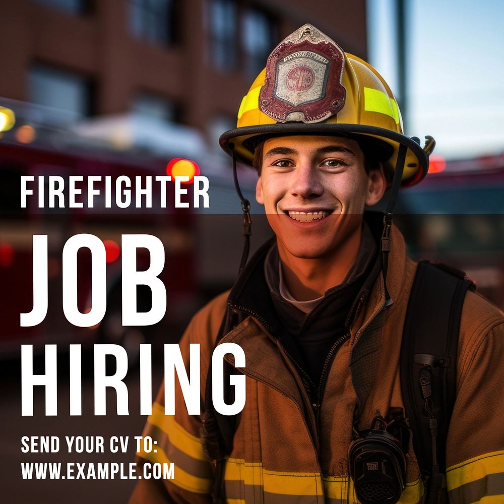 Firefighter Instagram post template | Premium Editable Template - rawpixel