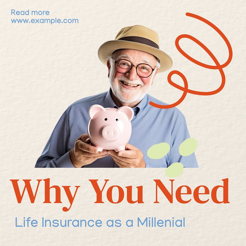 Insurance Instagram post template | Premium Editable Template - rawpixel