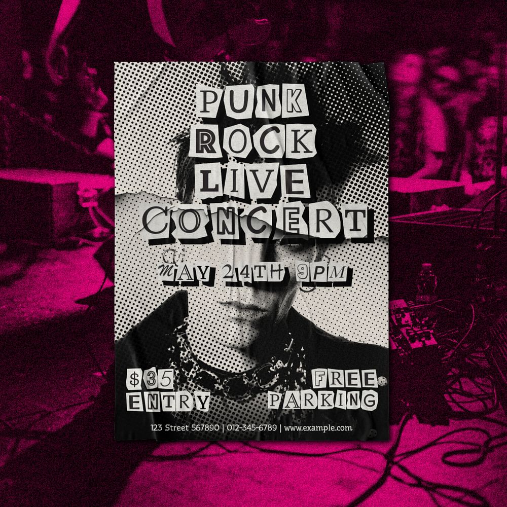 Punk rock live concert Instagram | Premium Editable Template - rawpixel
