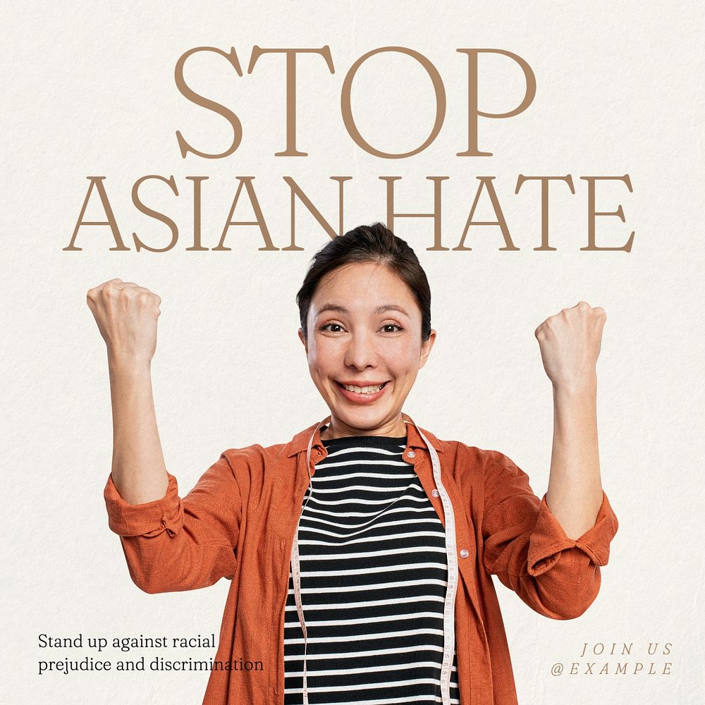 Stop Asian Hate Instagram Post Premium Editable Template Rawpixel