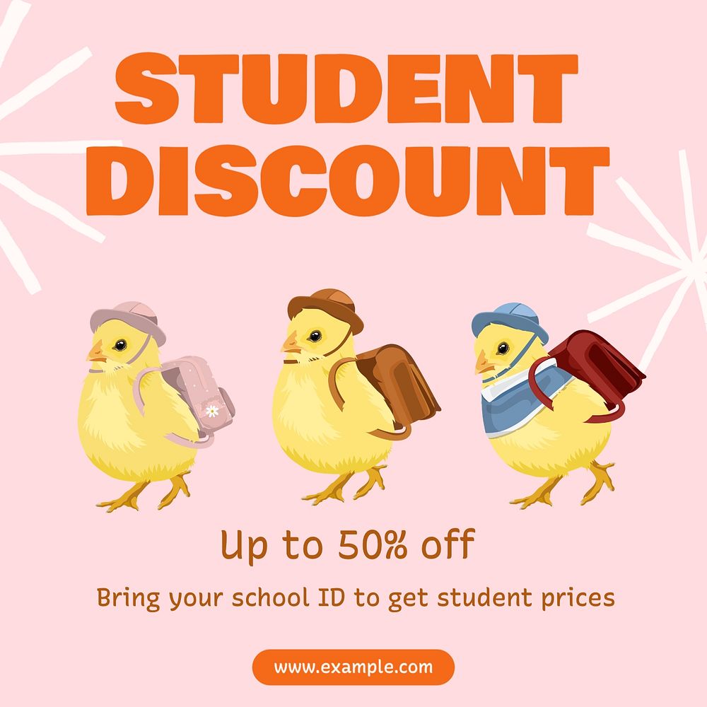 Student discount Instagram post template | Premium Editable Template ...