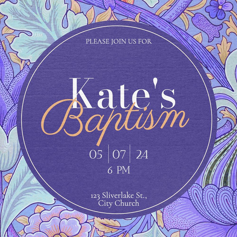 Baptism invitation template, editable design | Premium Editable ...