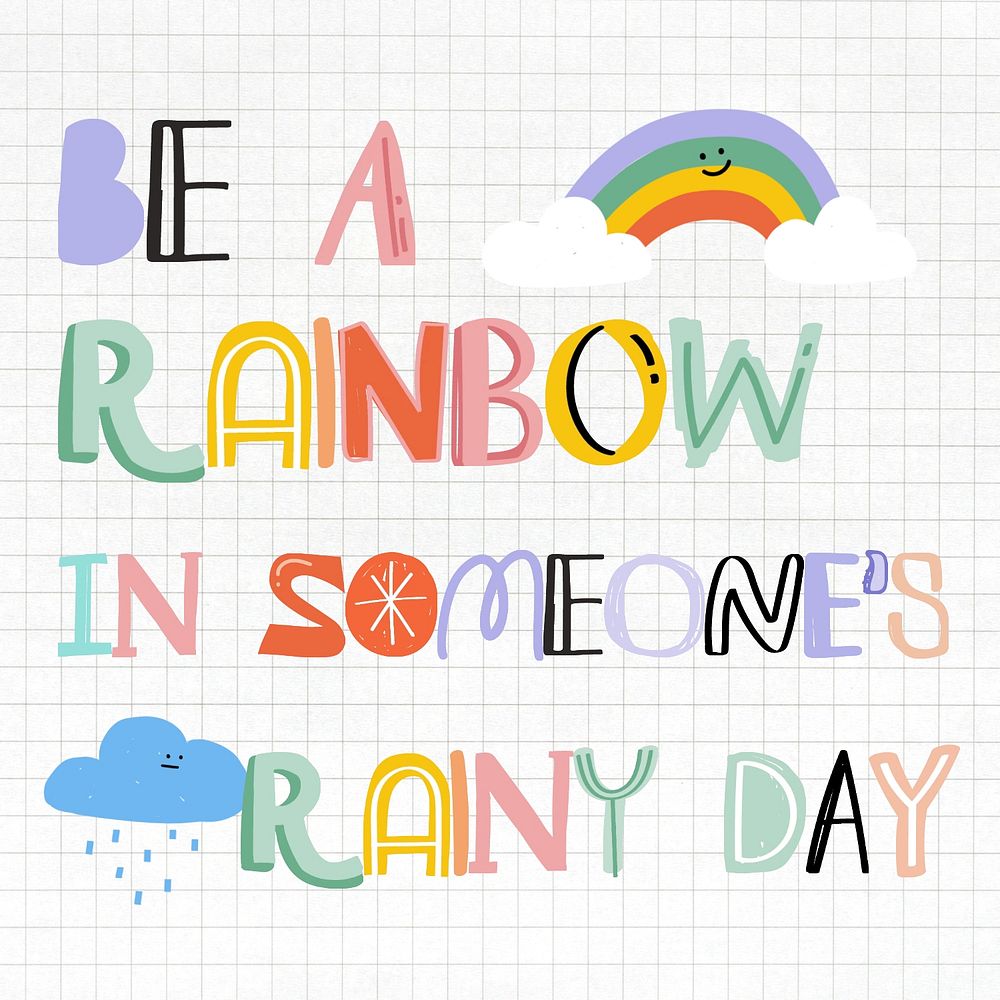 Rainbow quote Instagram post template | Premium Editable Template ...