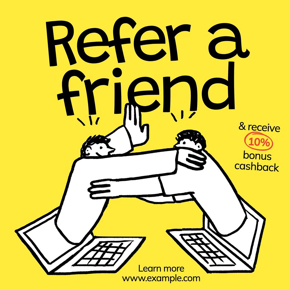 Referral promotion Instagram post template | Premium Editable Template ...
