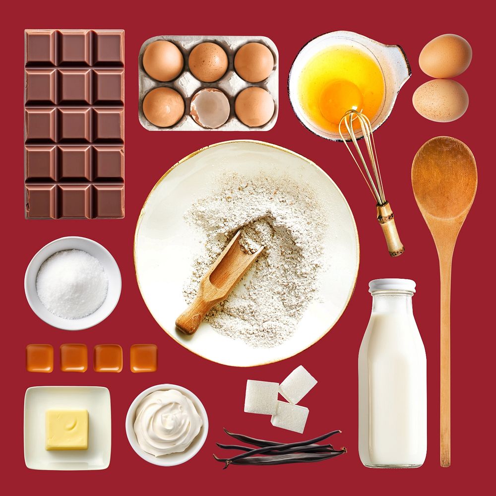 Cake ingredient element set remix | Premium Editable Design - rawpixel