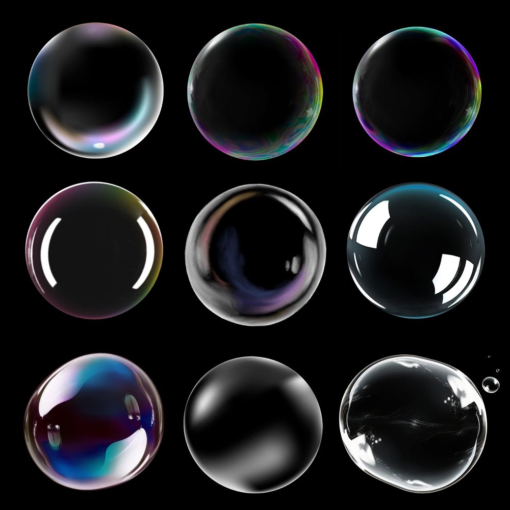 Editable bubble effect set | Premium Editable Design - rawpixel