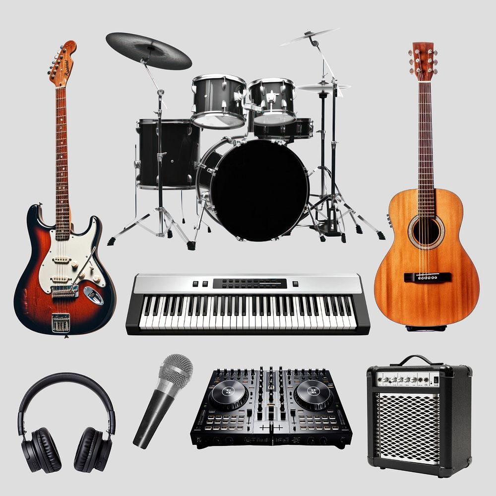 Music instrument element set remix | Premium Editable Design - rawpixel