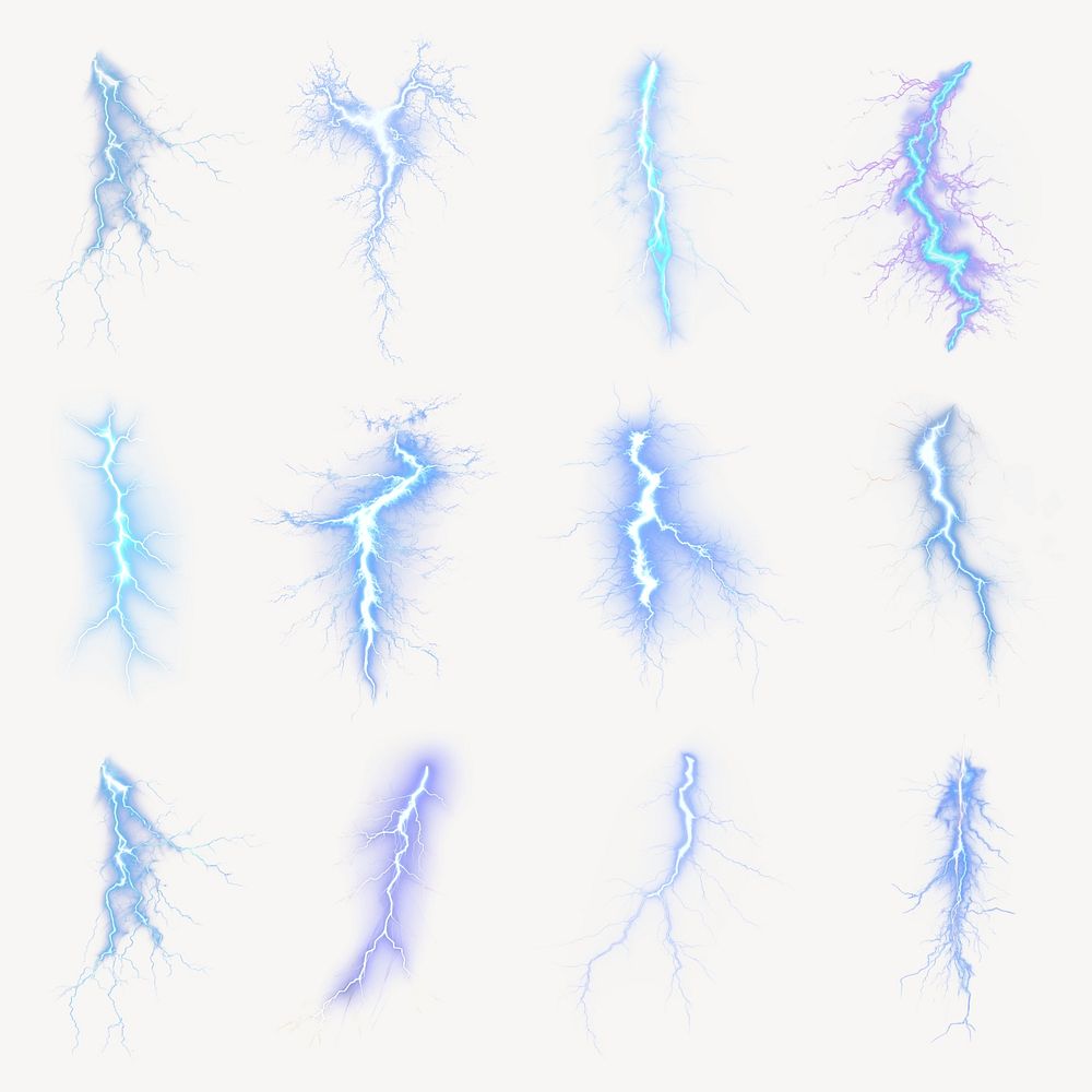 Lightning effect element set remix | Premium Editable Design - rawpixel