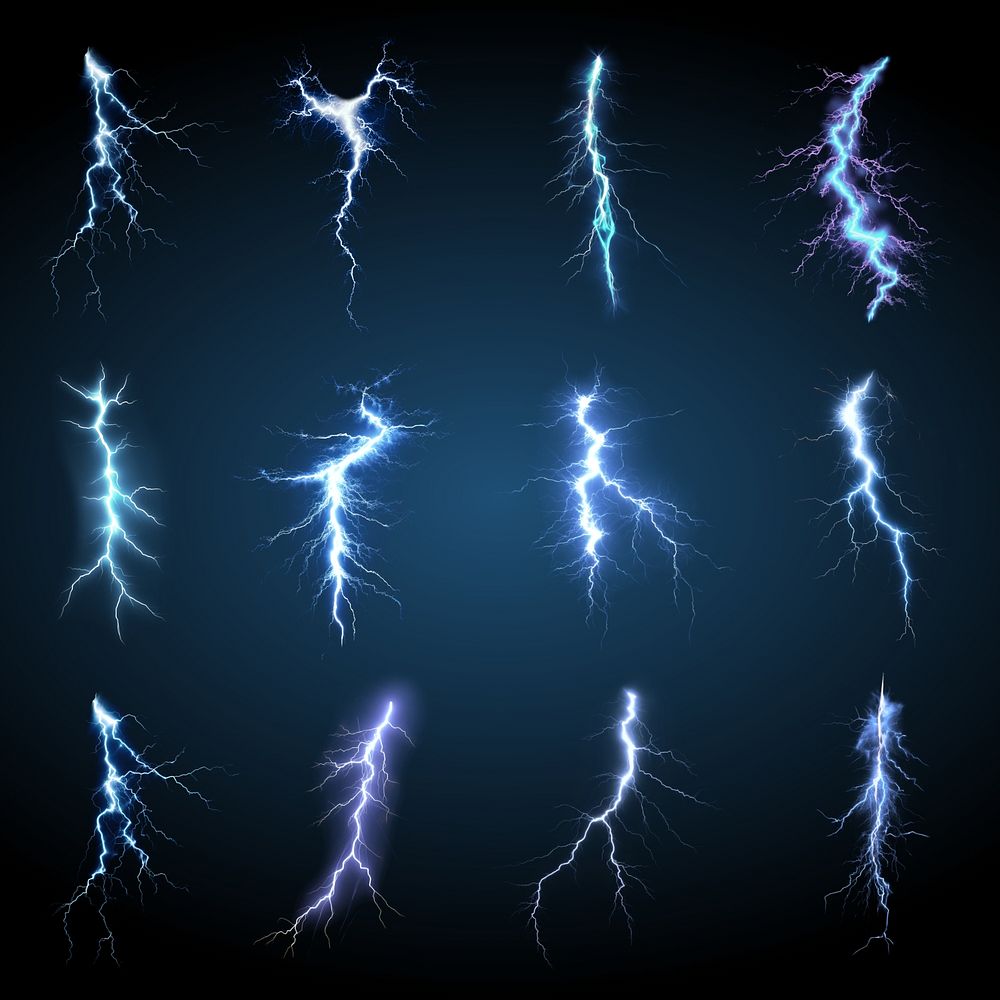 Lightning effect element set remix | Premium Editable Design - rawpixel