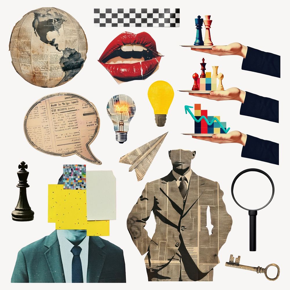 Business collage element set remix | Premium Editable Design - rawpixel