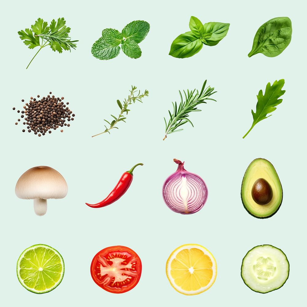 Food ingredients element set remix | Premium Editable Design - rawpixel