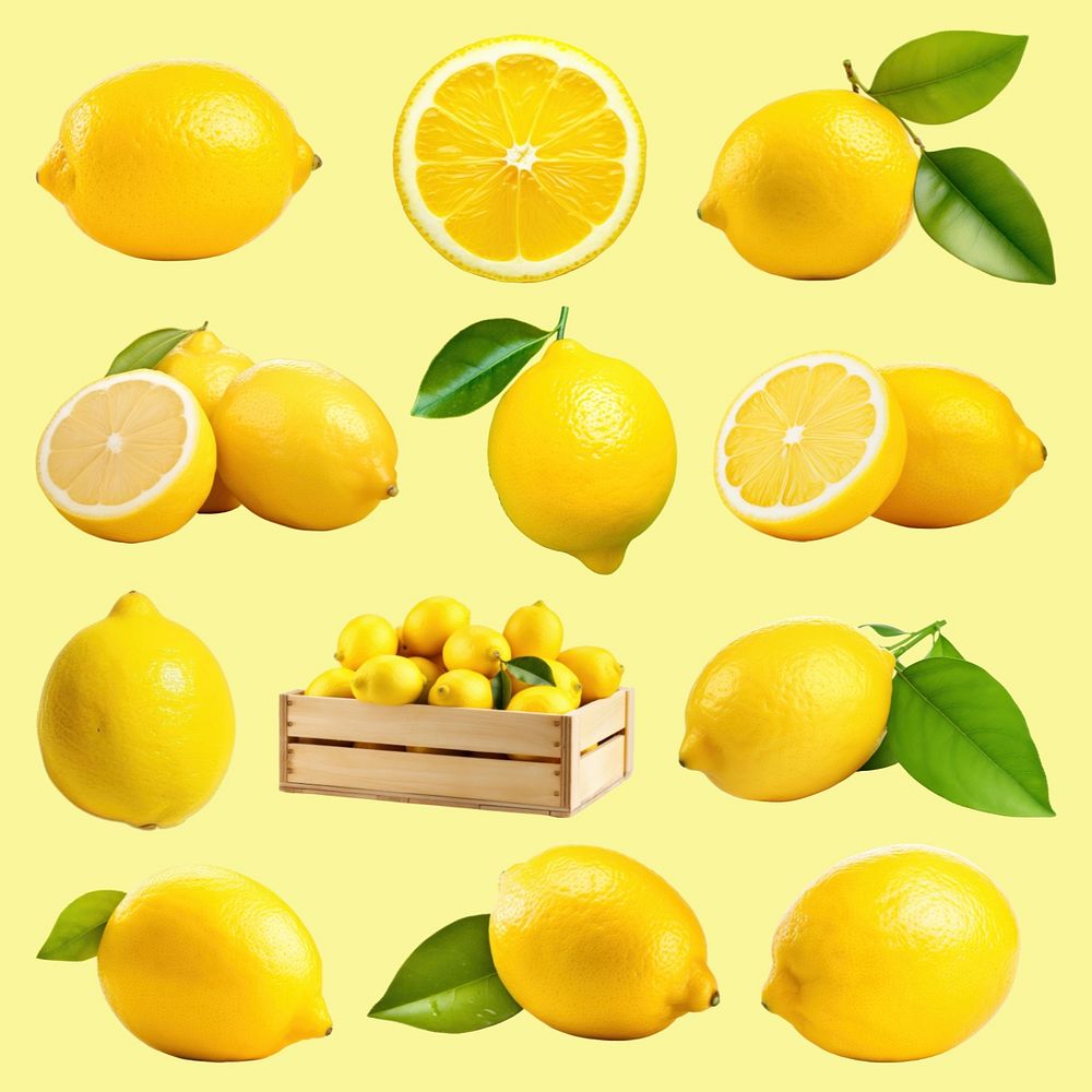 Lemon element set remix | Premium Editable Design - rawpixel