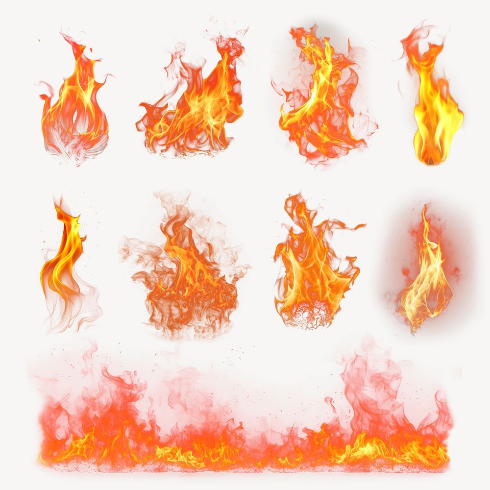 Fire flame effect element, editable | Premium Editable Design - rawpixel