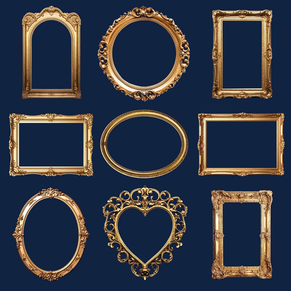 Vintage gold frame element, editable | Premium Editable Design - rawpixel